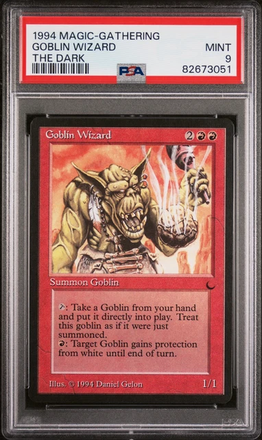 GOBLIN WIZARD - The Dark - MTG - COMME NEUF - PSA 9. POP 20. Plus de ...
