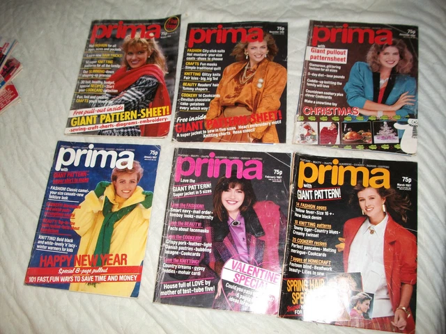 VINTAGE PRIMA MAGAZINE 1986/1987 with patterns six copies, skirts ...