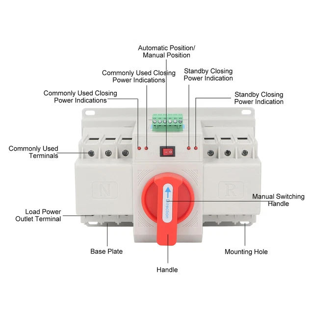 100a Dual Generator Selector Switch Excellent Insulation 400v 96 32 Picclick Au