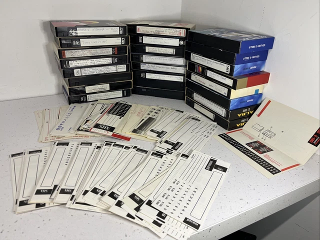 BUNDLE OF 24 x Used/Blank VHS Video Tapes Cassettes & 100’s Stickers ...