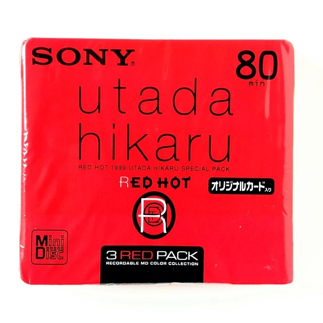 SONY MINIDISC RECORDABLE Japan MD Blank Utada Hikaru 3 Pack Red Hot 80 ...