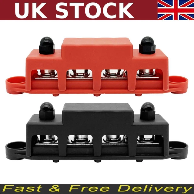 2X POSITIVE NEGATIVE Bus Bar Battery Power Distribution Block 48V DC ... 2X POSITIVE NEGATIVE Bus Bar Battery Power Distribution Block 48V DC ...