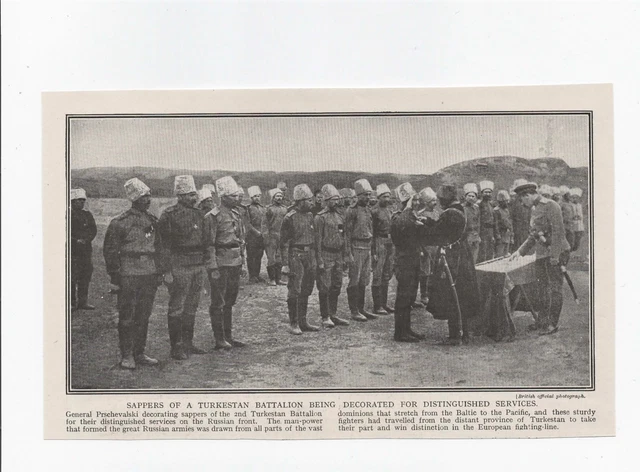 1917 WWI PHOTO print DECORATING A BATTALION OF TURKESTAN SAPPERS Size ...