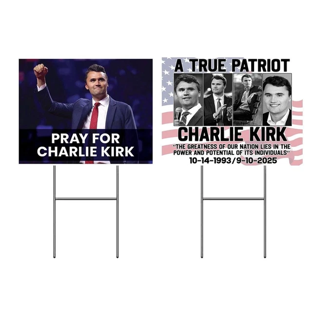 A TRUE CHARLIE Kirk Sign Yard Sign with Stake Justice for Charlie N ...