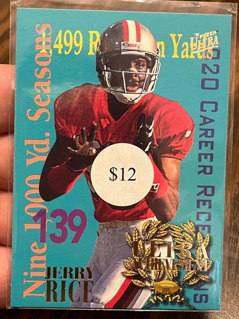 JERRY RICE 1995 Fleer Insert « Ultra Réalisation » #5 San Francisco ...