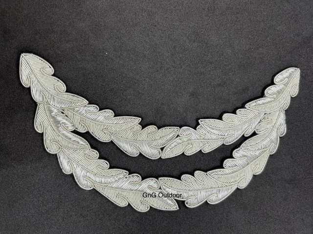 DOUBLE OAK LEAF Peak 2 Row Silver Bullion Oak Leaf Royal Navy Officer ...