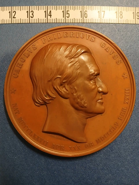 CARL FRIEDRICH GAUSS, Medaille von F. Brehmer, 1855. Hannover ...