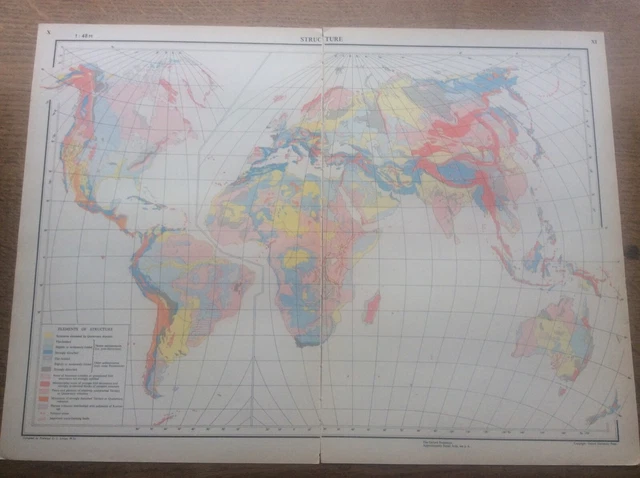 VINTAGE 1951 MAP 20x15 inch taken from The Oxford Atlas Global World ...