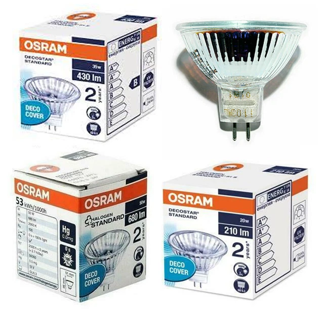 OSRAM MR16 DECOSTAR Multipacks Halogen Spotlight Bulbs 12V GU5.3 20W ...