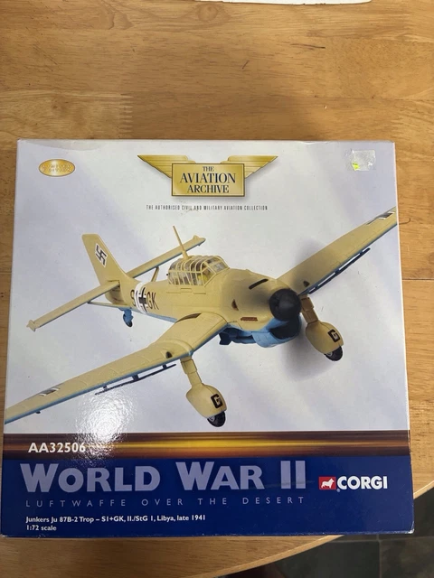 CORGI 1:72 SCALE AA32506 Luftwaffe Stuka Ju 87B-S1+GK Desert Pattern ...