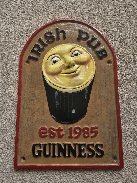 GUINNESS CAST IRON IRISH PUB SIGN (Hand Painted ) New Design £29.82 ...