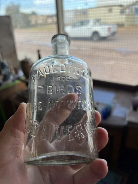 ORNATE ANTIQUE FAULDING’S cod liver oil bottle bottle $75.00 - PicClick AU