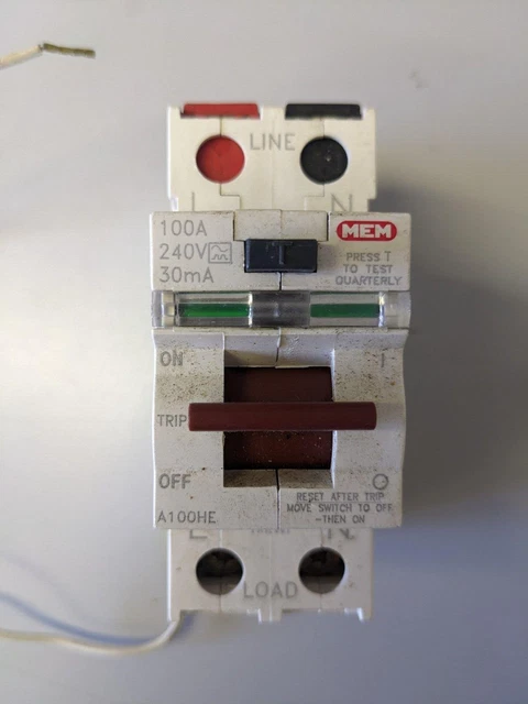 MEM RCD 100 Amp 30mA Double Pole 100A RCCB Memera 2000 A100HE £59.99 ...