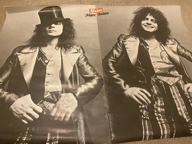 VERY RARE GLOSSY Marc Bolan Sun Newspaper 1972 Poster 40" x 30" Inches ...