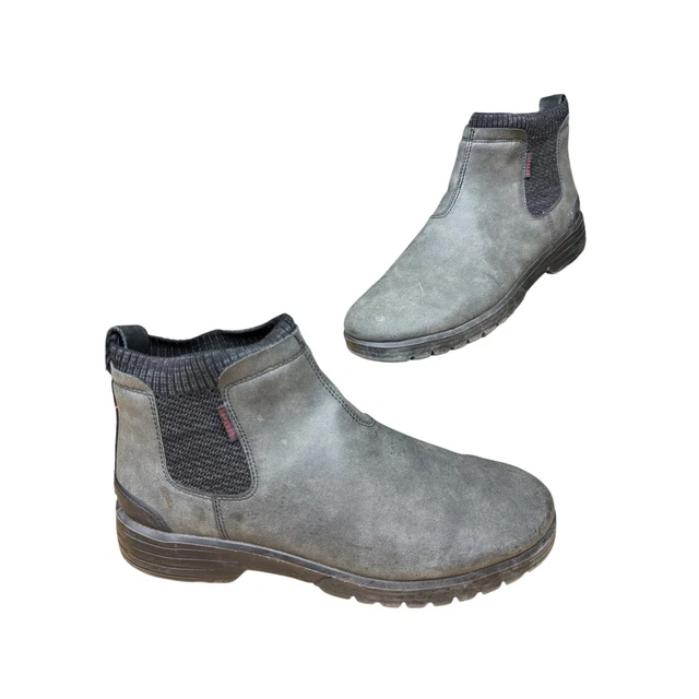HEYDUDE SCOTT GRIP Chelsea Boots Shoes Comfort Pull On Total Black Gray ...
