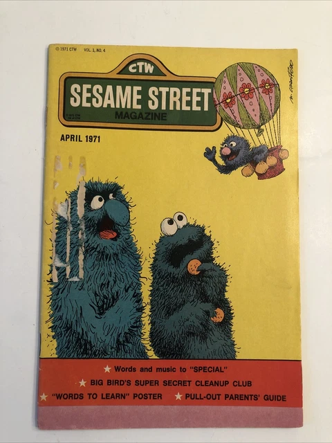 SESAME STREET MAGAZINE Vol. 1 No. 4 April 1971 - Includes Pull-out ...