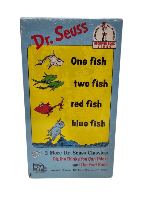 *NEW* DR. SEUSS One Fish Two Fish Red Fish Blue Fish VHS VCR Video Tape ...