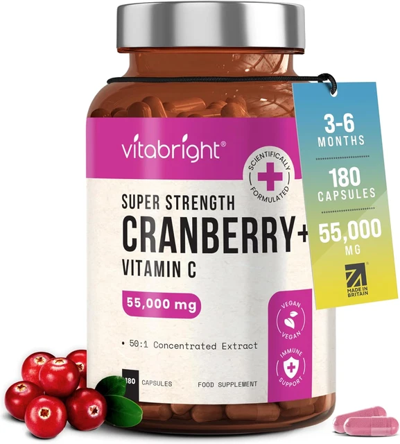 CRANBERRY TABLETS FOR Urinary Infections 55,000Mg | Strongest Cranberry ...