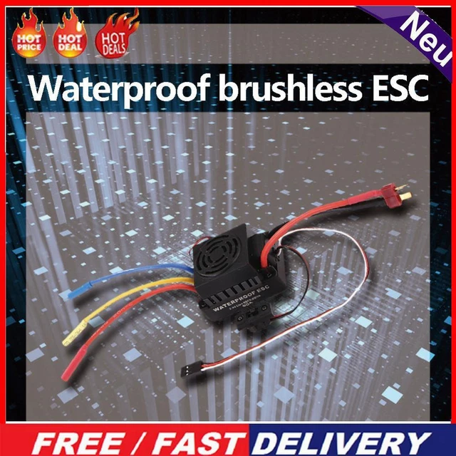 60A WATERPROOF BRUSHLESS Motor Speed Controller Sensorless ESC (Black ...