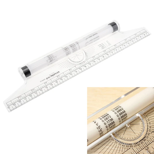 PLASTIC MEASURING ROLLING Ruler Parallel Ruler, Drawing Design Ruler 0 ...