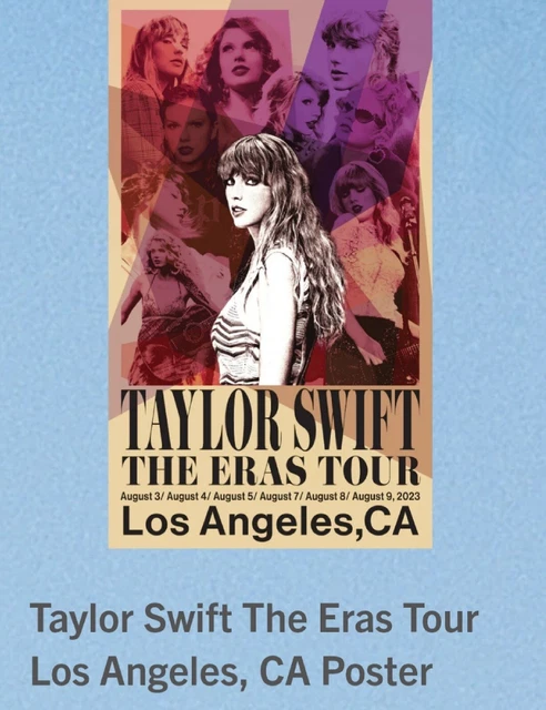 NEW TAYLOR SWIFT Eras Tour Official Poster Los Angeles Sofi LA Original ...