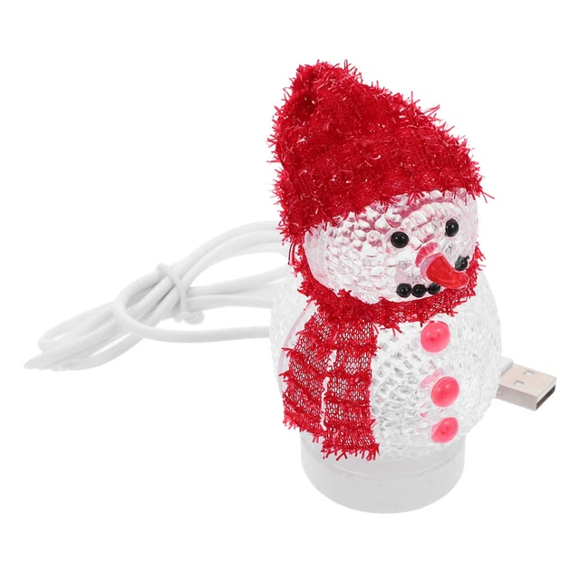 LIGHT UP CHRISTMAS Snowman Mini Decoration Usb Santa Winter Decorations ...