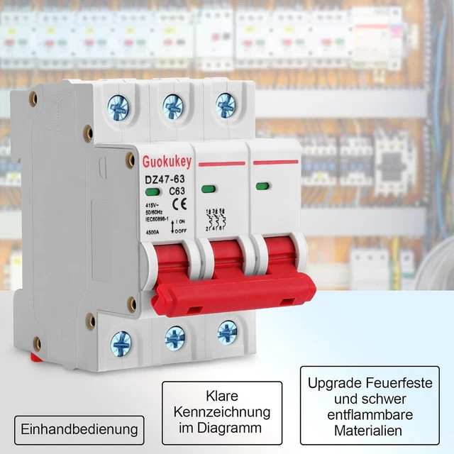 AC LEITUNGSSCHUTZSCHALTER PHOTOVOLTAIK Trennschalter PV Solar Sicherungsautomat EUR 6,99 ...