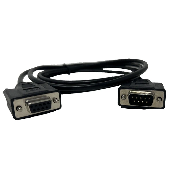 SERIAL RS232 EXTENSION Cable DB9M to F 9 pin Male to Female 2m BLACK £3 ...