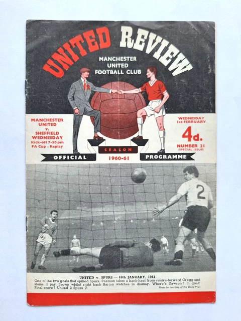 MANCHESTER UNITED V Sheffield Wednesday Season 1960-61 Football ...