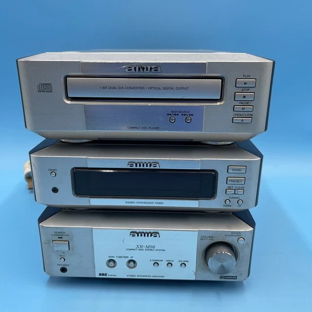 AIWA XR-M98 STEREO Stack System Hifi CD Amp Tuner NO SPEAKERS/REMOTE ...
