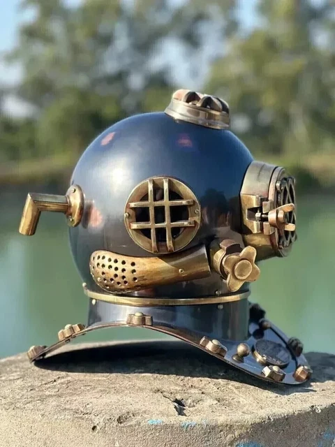 CASCO SUBACQUEO US Navy Mark V vintage stile antico ottone acque ...