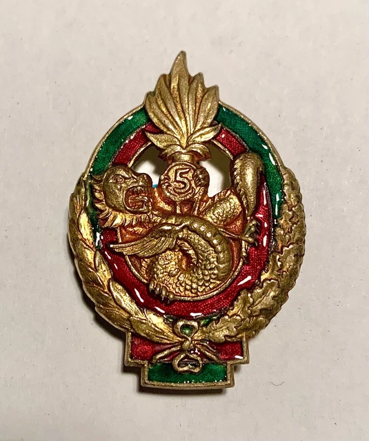 INSIGNE 5ÈME RÉGIMENT Étranger d’Infanterie, 5e REI, WW2, Tonkin, Indochine, AFN EUR 28,00 ...