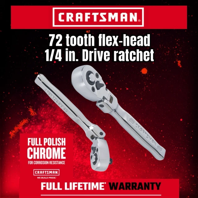 NEW CRAFTSMAN CMMT99440 1/4" Drive Flex Head Quick Release Ratchet FREE ...