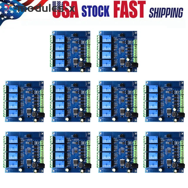 1-10X MODBUS RTU DC7-24V 4 Channel Relay Control Switch RS485/TTL UART ...