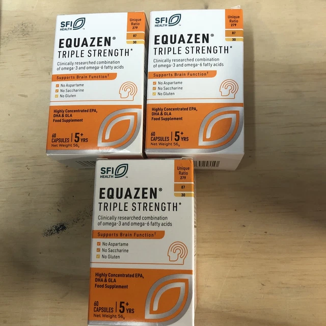 EQUAZEN EYE Q Triple Strength Omega 3 & 6 - Supports Brain Function 180 ...