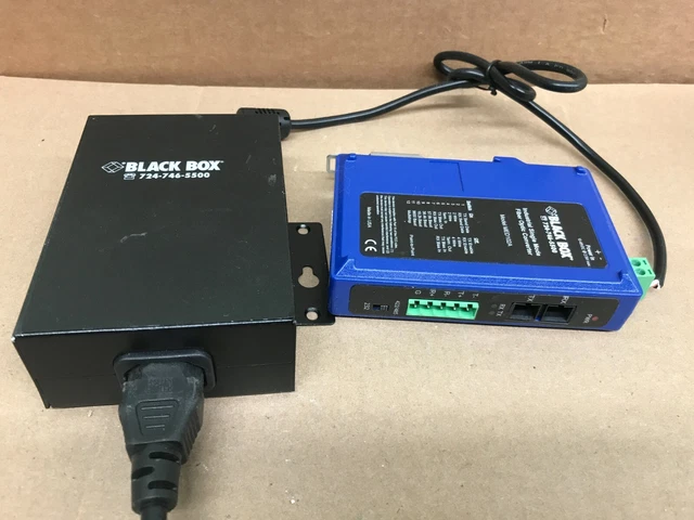 BLACK BOX INDUSTRIAL DIN Rail RS-232/RS-422/RS-485 Fiber Driver MED102 ...