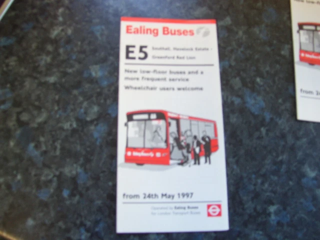 FIRST LONDON BUSES Bus Timetable-Route E1-May 2002-Used Con £0.99 ...