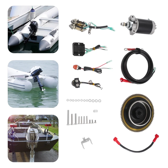 YAMAHA 15HP 4-STROKE Electric Start Conversion Kit Outboard Motor 15PS ...