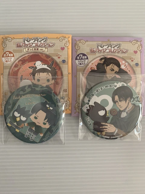 ATTACK ON TITAN X SANRIO 2022 Levi Ackerman X Badtz-Maru Tin Badge Set JAPAN EUR 32,08 - PicClick FR