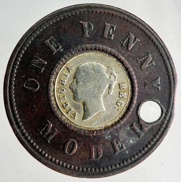 BRITISH QUEEN VICTORIA One Penny Model Token Coin | Fine Collectable ...