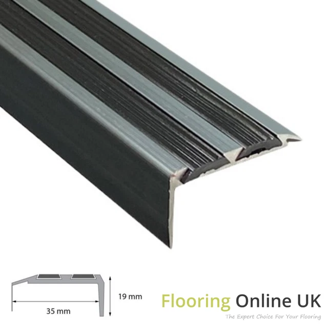 ALUMINIUM STAIR NOSING Edge Trim Step Edging Nosings Carpet - Anti Slip ...