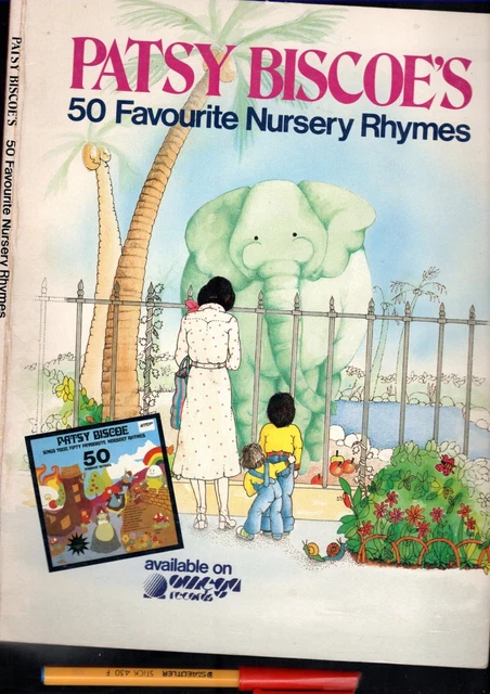 PATSY BISCOE'S 50 FAVOURITE NURSERY RHYMES Sheet MUSIC Book with Little ...