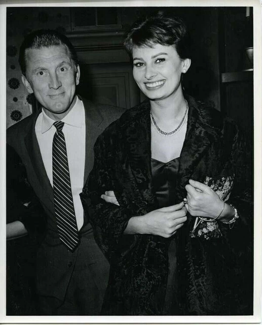 SOPHIA LOREN & Kirk Douglas smiling 1950's rare Candid Original 8x10 ...