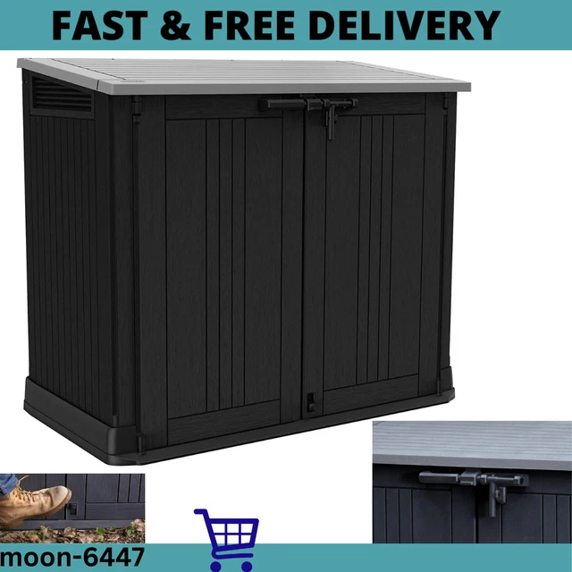 LARGE KETER STORE NOVA Garden Lockable Storage Box XL Shed Outside Bike ...