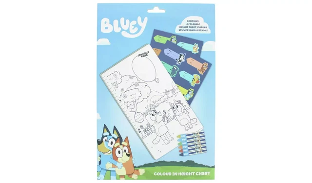 BLUEY HEIGHT WALL Colouring Chart Kid Child Living Room Bedroom ...