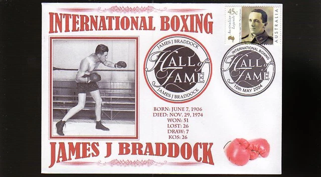 JAMES J BRADDOCK Boxing Hall Of Fame Inductee Cover EUR 5,80 - PicClick FR