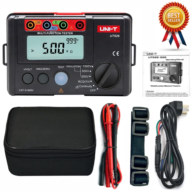 UNI-T UT526 ELECTRICAL Insulation Tester 1000V 500MΩ RCD Test ...