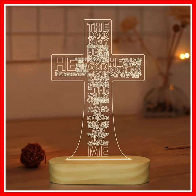 ELEGANT 3D OPTICAL Illusion Jesus Cross Lamp - Perfect Gift for Any ...