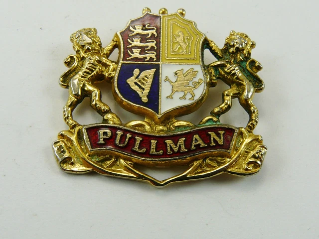 ORIGINAL PULLMAN COAT OF ARMS RAILROAD CAR COMPANY PIN BADGE No 19266 ...