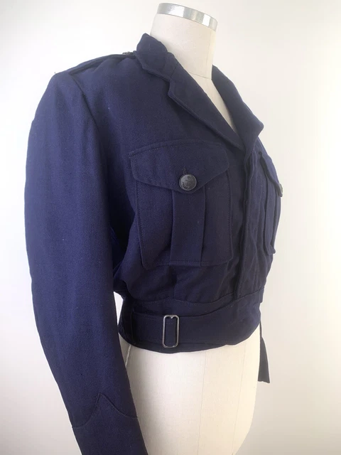 VINTAGE AUSTRALIAN BATTLE Dress Jacket Navy Blue Wool 40s 50s WWII ...